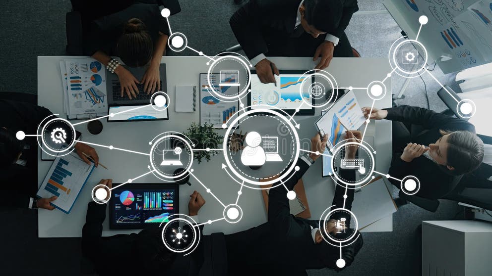 Diverse Business Team Collaborating on Digital Strategy with Data ...