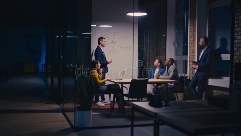 Diverse Business Team Discussing Artificial Intelligence in a Modern ...