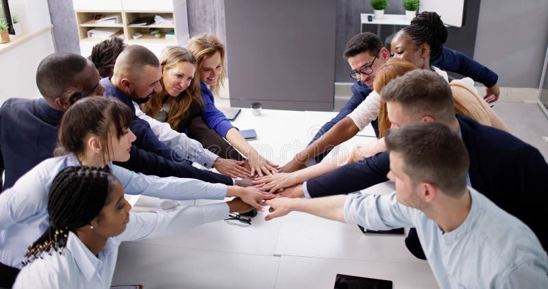 Diverse Business Team Stacking Hand Stock Photo - Image of group ...
