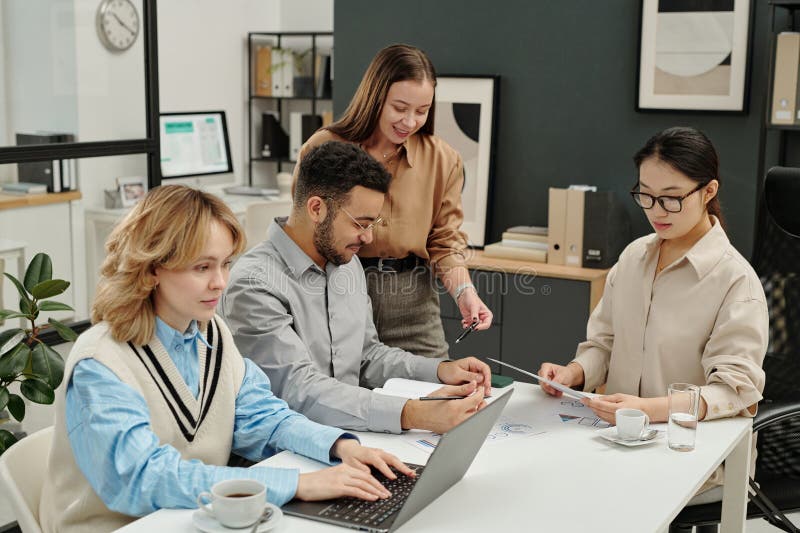 Diverse Business Team Working at Meeting in Office Stock Image - Image ...