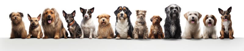 Diverse Canine Assembly: a Charming Line-Up of Various Dog Breeds ...
