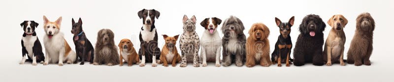 Diverse Canine Assembly: a Charming Line-Up of Various Dog Breeds ...
