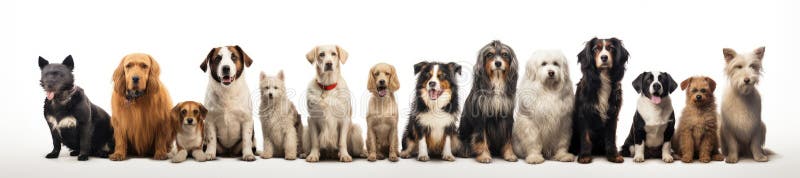 Diverse Canine Assembly: a Charming Line-Up of Various Dog Breeds ...