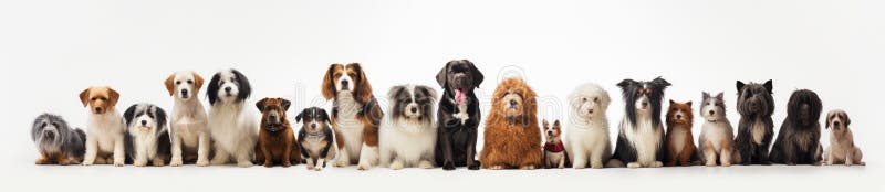 Diverse Canine Assembly: a Charming Line-Up of Various Dog Breeds ...