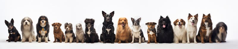 Diverse Canine Assembly: a Charming Line-Up of Various Dog Breeds ...