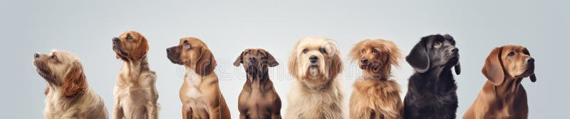Diverse Canine Assembly: a Charming Line-Up of Various Dog Breeds ...