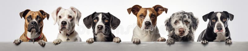 Diverse Canine Assembly: a Charming Line-Up of Various Dog Breeds ...