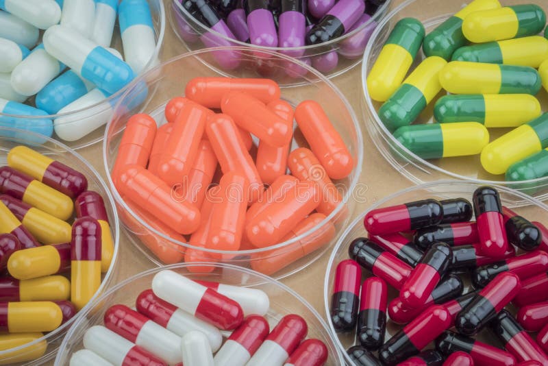 Diverse Capsules of Different Colors Stock Image - Image of objects ...