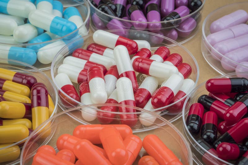 Diverse Capsules of Different Colors Stock Image - Image of objects ...