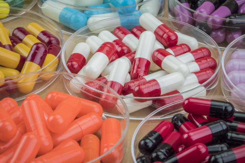 Diverse Capsules of Different Colors Stock Image - Image of objects ...