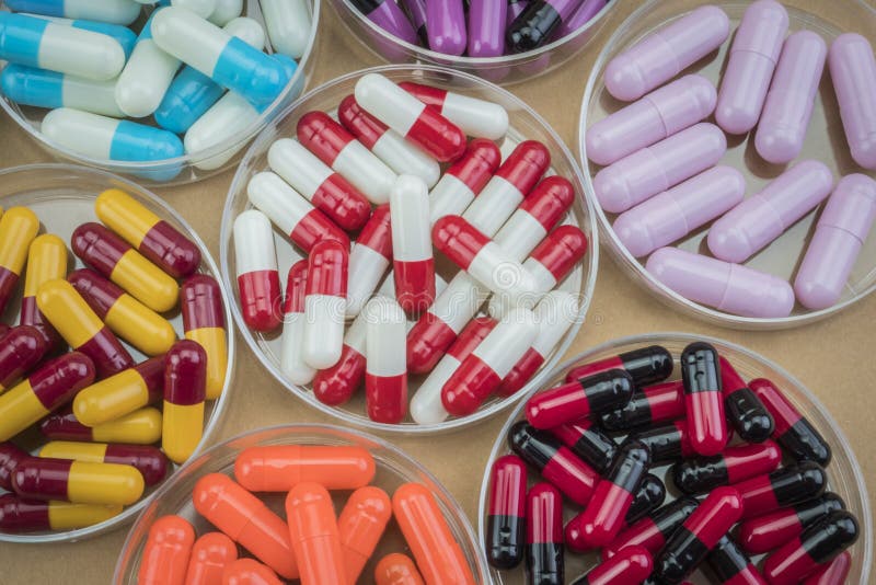 Diverse Capsules of Different Colors Stock Image - Image of objects ...