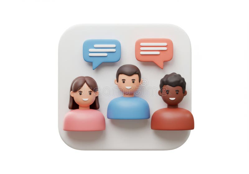 Diverse Cartoon Characters with Speech Bubbles: Communication and ...