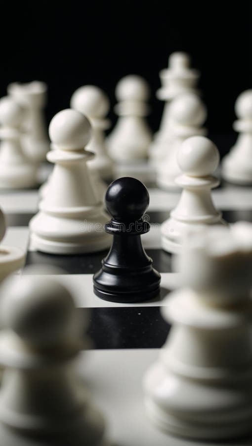 Diverse Chessboard White Pawn Vs Stock Illustration - Illustration of ...
