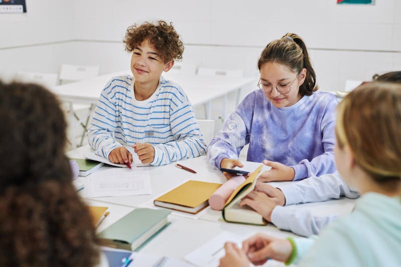 Group Activity in School stock image. Image of teen - 254356473