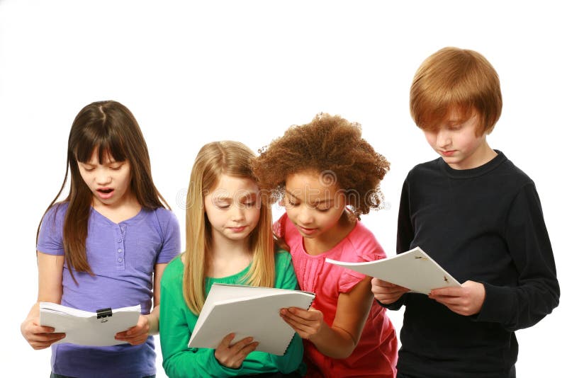 Diverse children reading stock image. Image of facial - 30475097