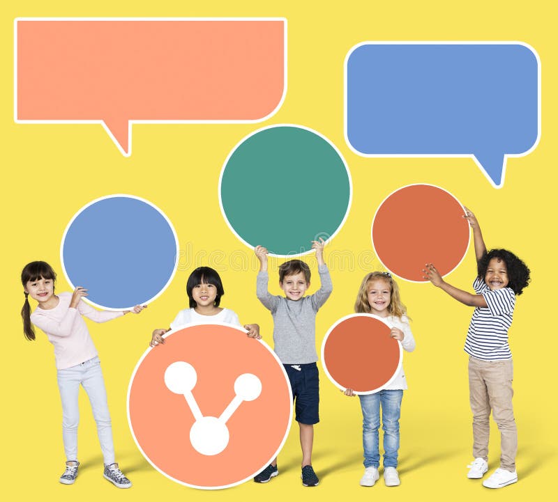 Diverse Children with a Sharing Icon Stock Photo - Image of icon, enjoy ...