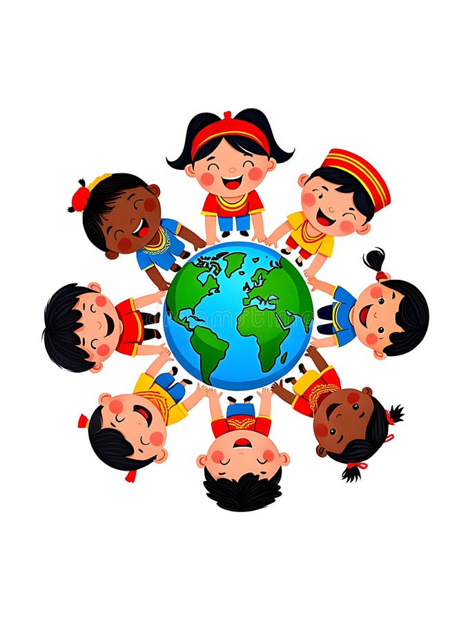 World Map Colorful. Hand Drawn Stock Illustration - Illustration of ...