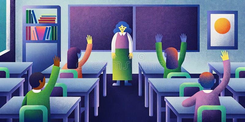 Diverse Classroom Setting with Female Caucasian Teacher Engaging ...