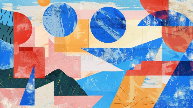 Diverse Collage Template Mixed Shapes Squares, Rectangles, Circles for ...