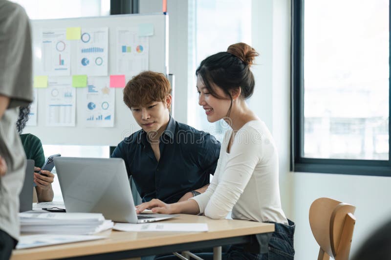 Diverse Colleagues Working on Project Together. Diverse Team of ...