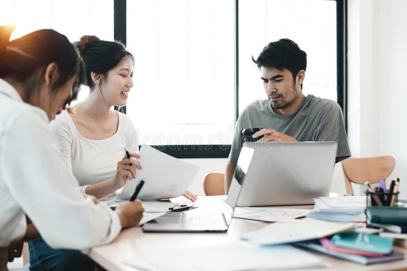 Diverse Colleagues Working on Project Together. Diverse Team of ...