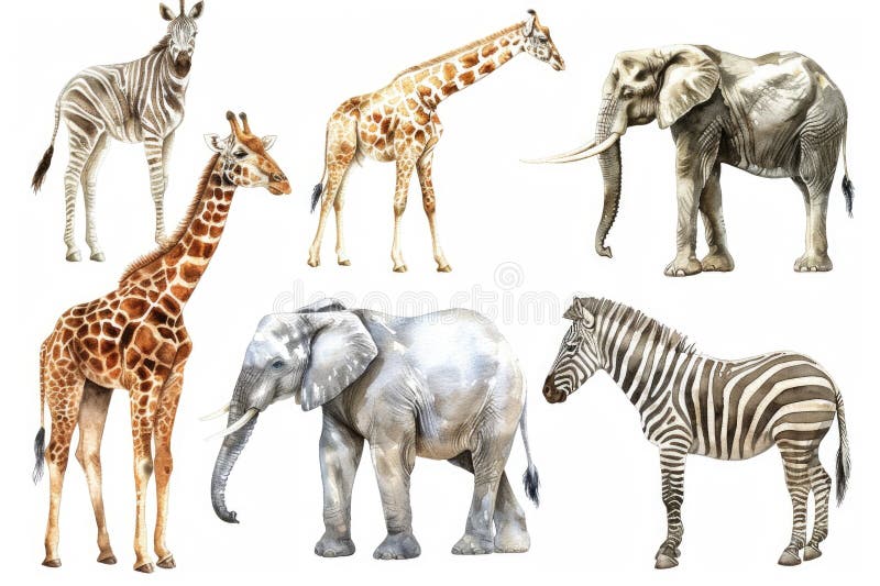 A Diverse Collection of Animals Standing Side by Side. Suitable for ...