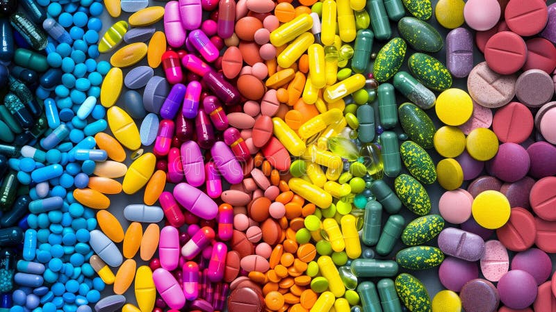 Diverse Collection of Assorted Pharmaceutical Tablets Stock Image ...