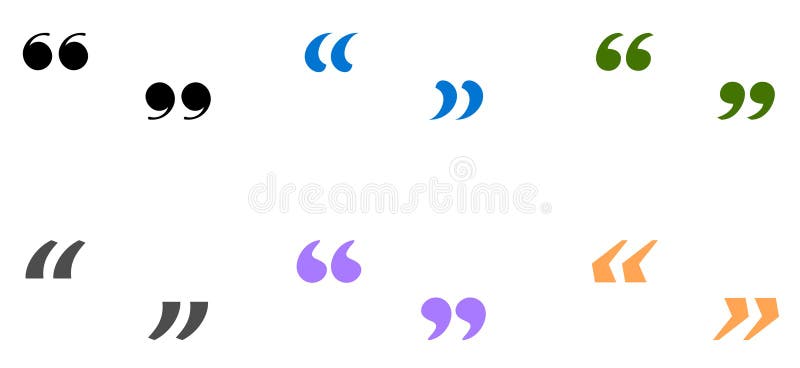 A Diverse Collection of Colorful Quotation Marks in Various Styles ...