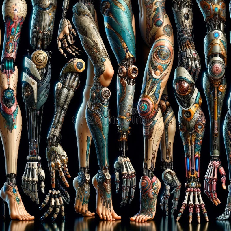 Diverse Collection of Cybernetic Limbs Stock Image - Image of advanced ...