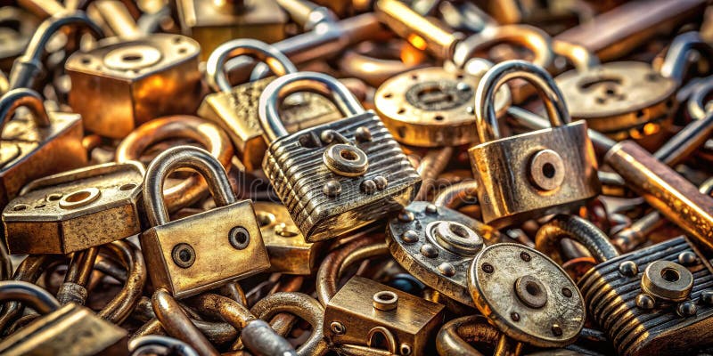 A Diverse Collection of Intricate Padlocks a CloseUp Exploration of ...