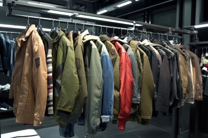 Colorful Leather Jackets Displayed Retail Store Stock Photos - Free ...