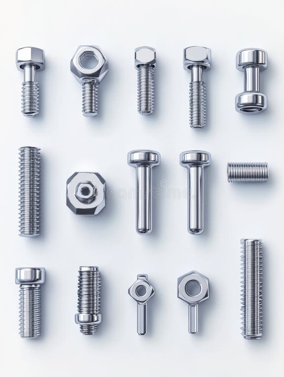A Diverse Collection of Metal Hardware Components is Dispersed Across a ...