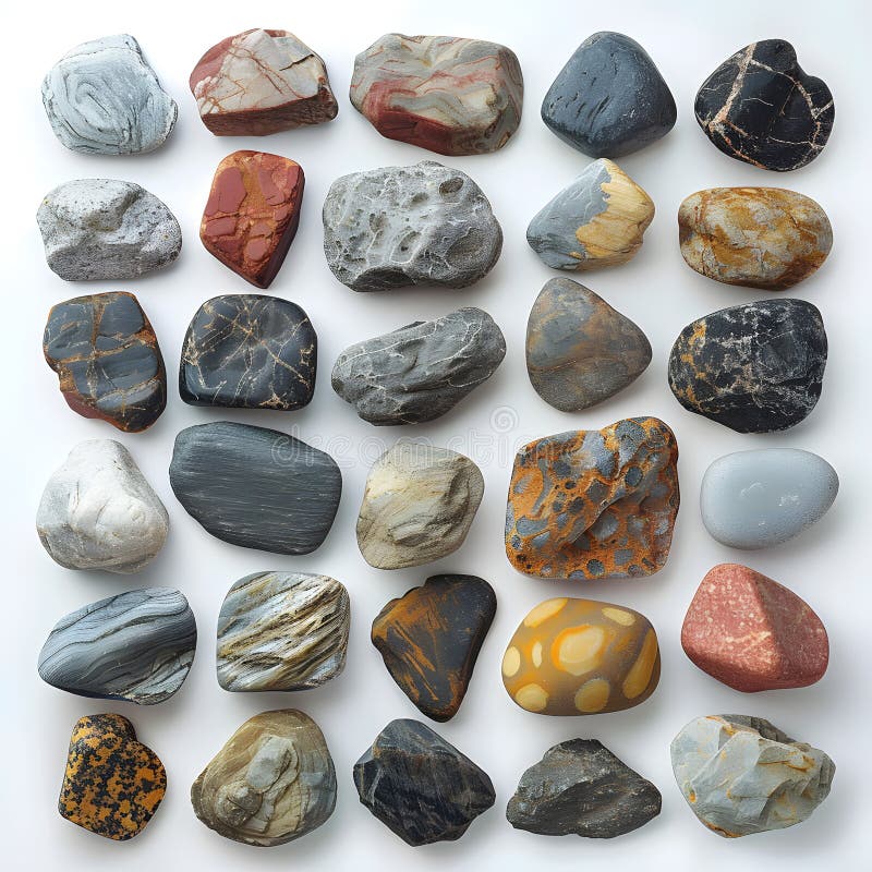 A Collection of Rocks of Different Colors and Sizes Stock Photo - Image ...