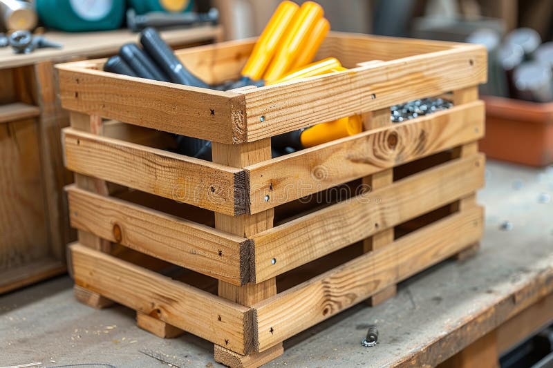 Diverse Collection of Nuts, Bolts, Washers, and More in a Wooden ...