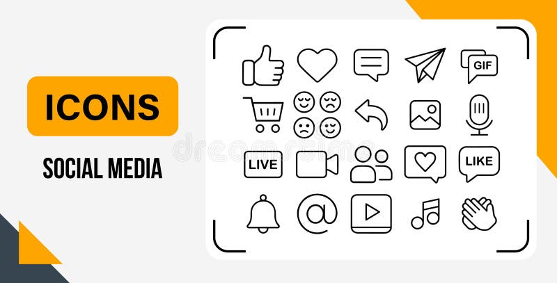 Diverse Collection of Outlined Social Media Icons for Modern Web Design ...