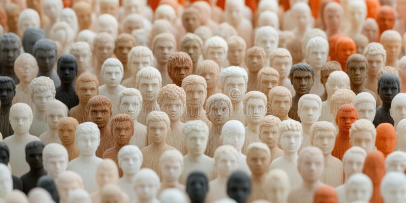 A Diverse Collection of Small Wooden Figures Representing People with ...