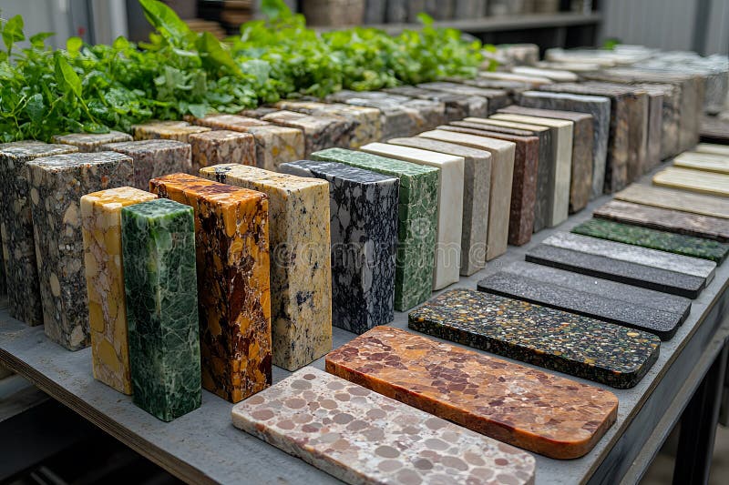 Variety of Colorful Stone Samples on Display for Interior Design ...