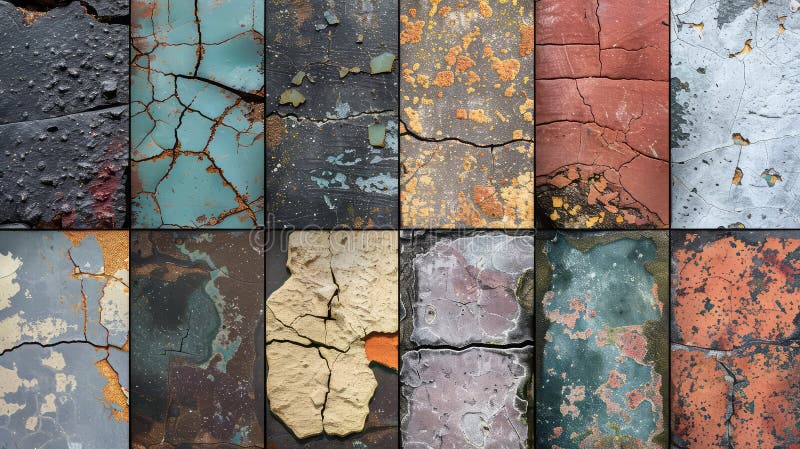 Diverse Collection of Textured Surfaces: Cracked Patterns in Various ...
