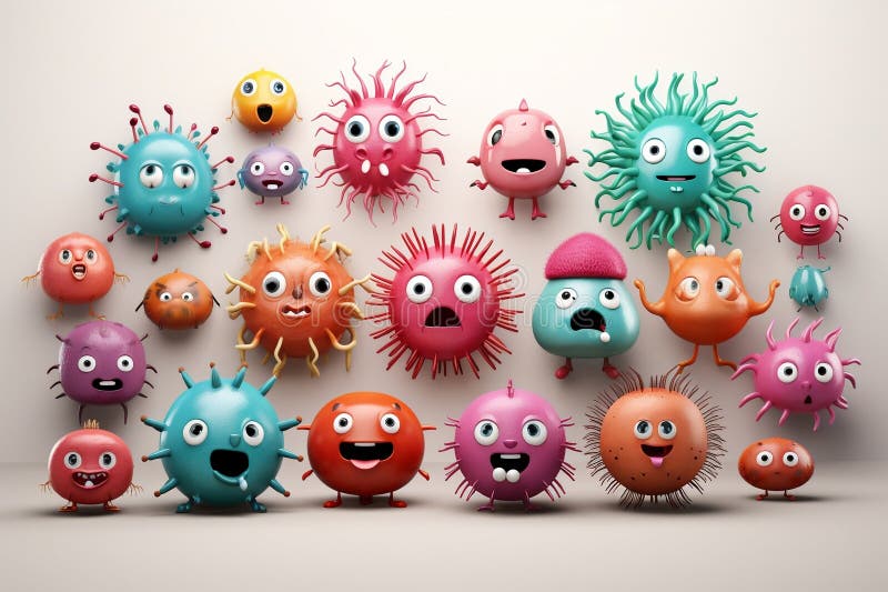 A Diverse Collection of Virus Characters in a Large Set, Generative Ai ...