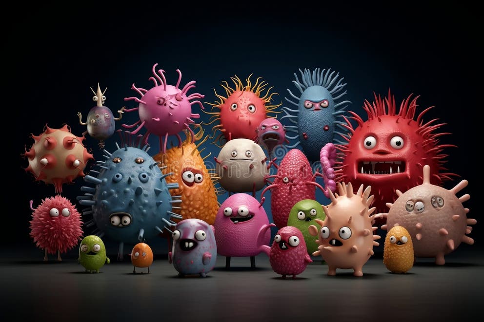 A Diverse Collection of Virus Characters in a Large Set, Generative Ai ...