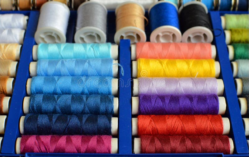 Colorful Sewing Thread Spools Pattern with Fine Detail Stock Image ...