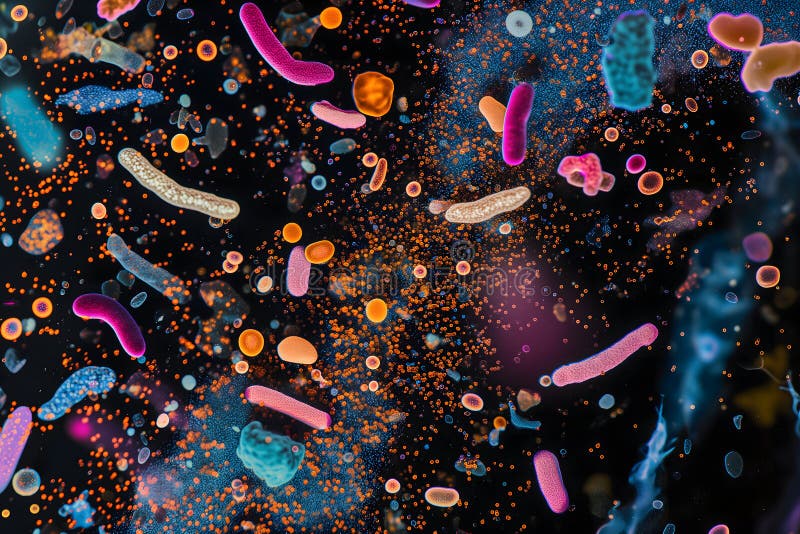 Diverse Colorful Abstract Microbiome Stock Illustration - Illustration ...