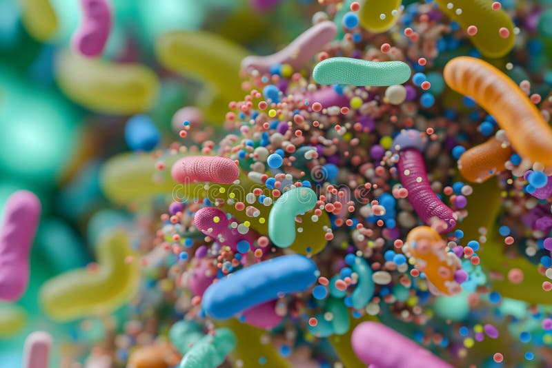 Diverse Colorful Abstract Microbiome Stock Photo - Image of science ...