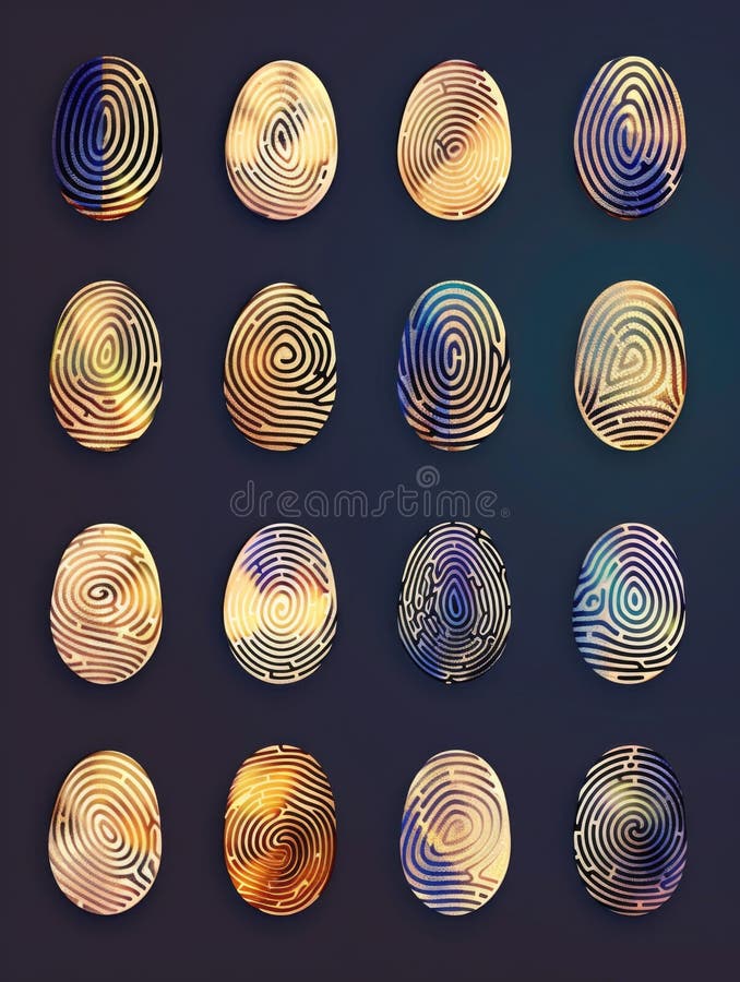 Diverse Colorful Biometric Fingerprints Stock Photo - Image of ...