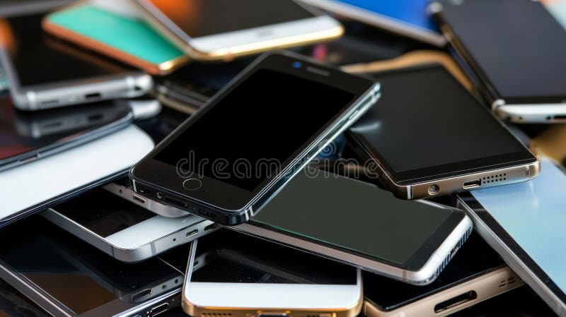 A Diverse and Colorful Collection of Various Smartphone Models Neatly ...