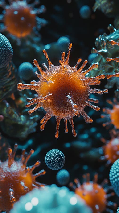 Diverse Colorful Microorganisms, Bacteria and Viruses. Unique Texture ...