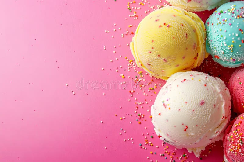 A Diverse and Colorful Selection of Ice Cream Scoops, Offering Various ...