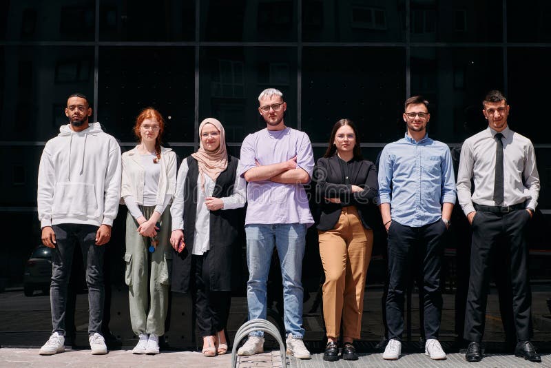 A Diverse and Confident Group of Businessmen Posing Together, Radiating ...