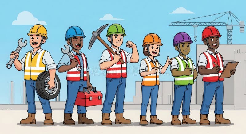 Diverse Construction Crew Standing Together Ready for Work at a ...