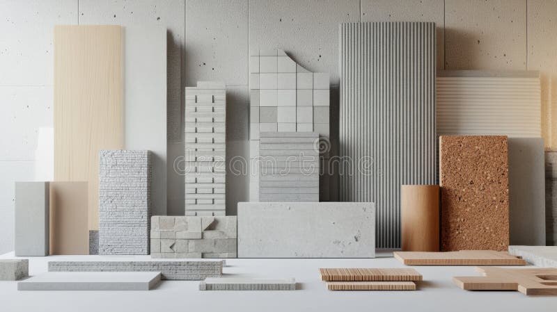 Diverse Construction Materials Showcase Ideal for Architecture and ...